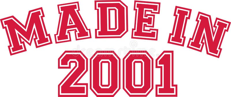 2001 Year college font stock vector. Illustration of calendar - 107160328