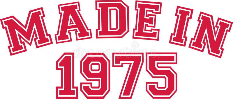 MADE in 1975. Lettering of the Year of Birth or a Special Event for ...
