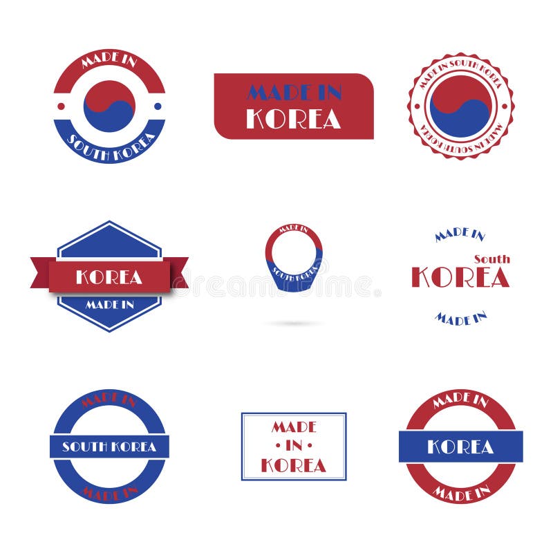 Made in South Korea Label Set, Vector Illustration Stock Vector ...