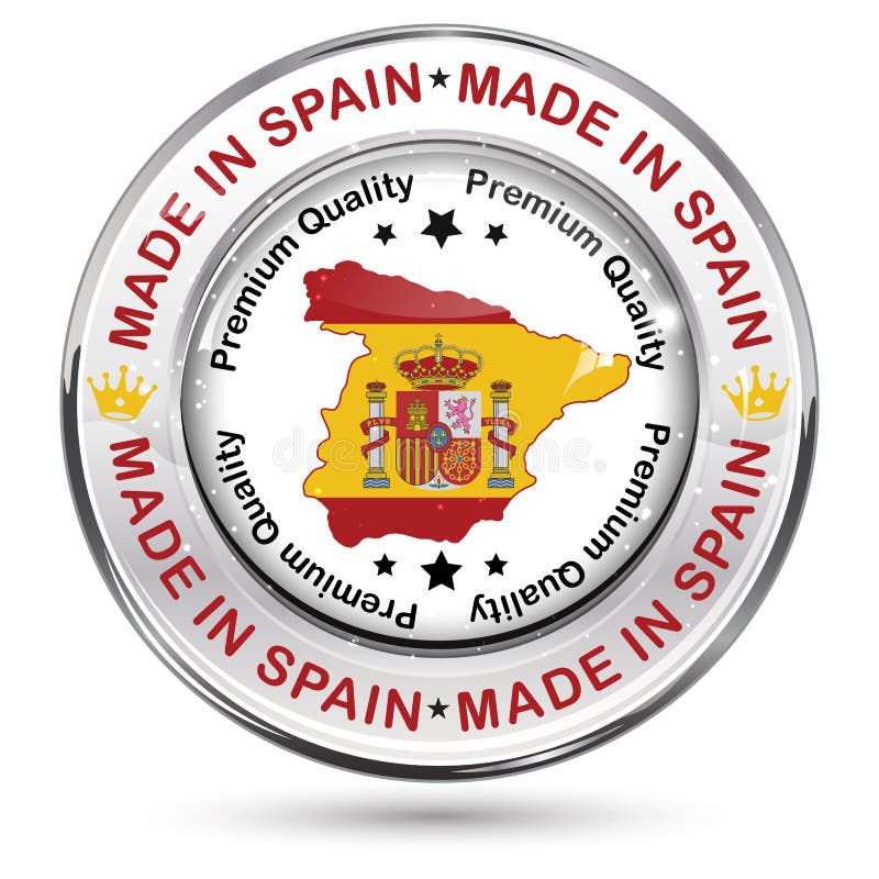 Made in Spain, Premium Quality - Shiny Elegant Button Stock Vector ...