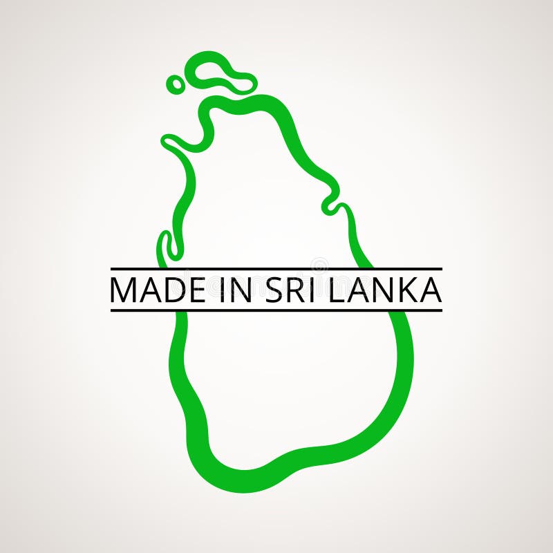 Made in Sri Lanka with map stock illustration. Illustration of line ...