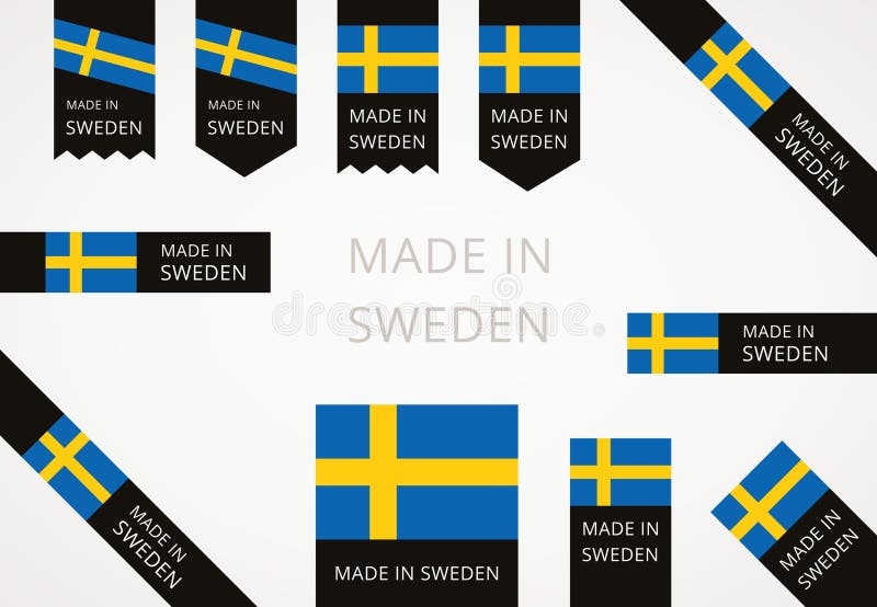 Made in Sweden - Flag Labels Stock Vector - Illustration of edge ...