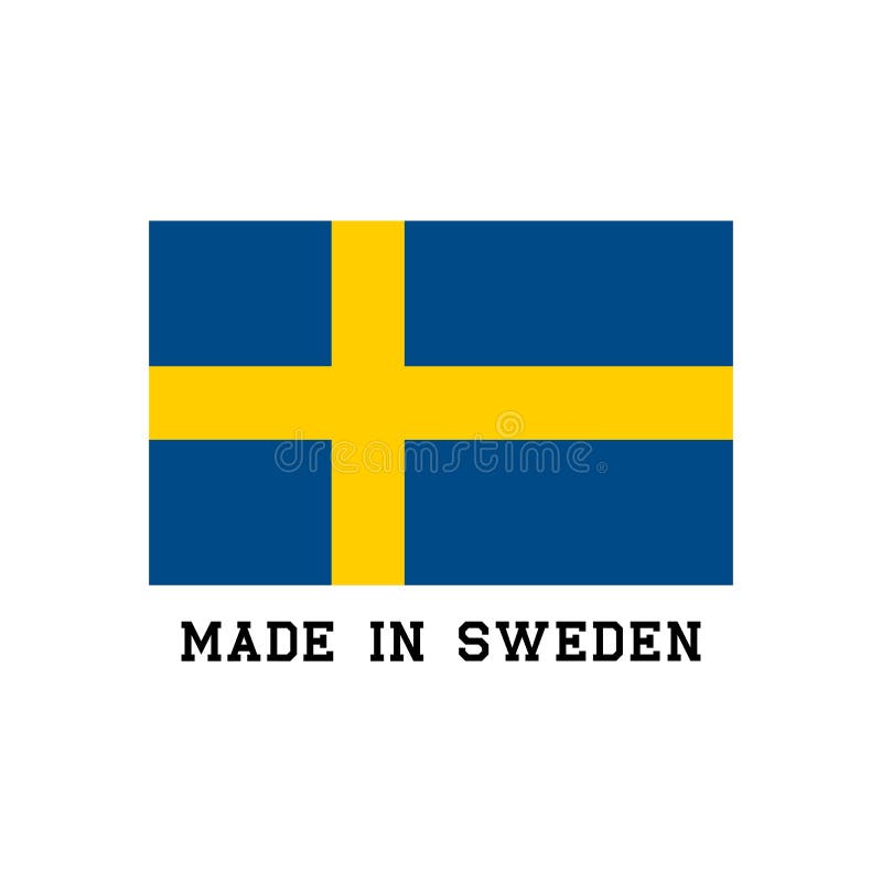 Made in Sweden Icon with Flag Stock Vector - Illustration of package ...