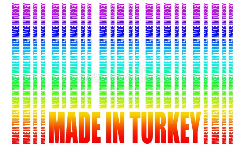 Made in Turkey text stock vector. Illustration of outline - 143481885