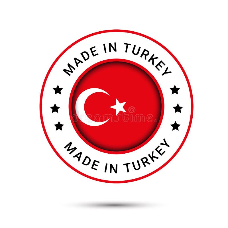 Made in Turkey Round Label, Modern Made in Turkey Logo Stock Vector ...
