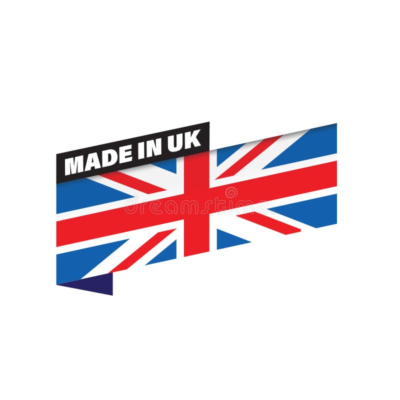 Made in UK Britain Flag Ribbon Stock Vector - Illustration of england ...