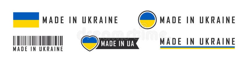 Made in Ukraine Logo or Labels. Ukraine Product Emblems Stock ...