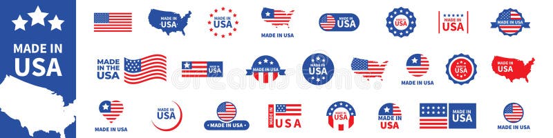 Made in USA. Made in USA Badges and Emblems. USA Made Product Icon ...