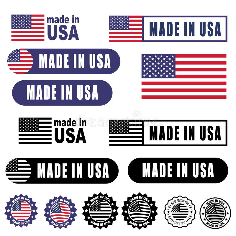 Made in USA Badges and Emblems. United State of America Stock Vector ...