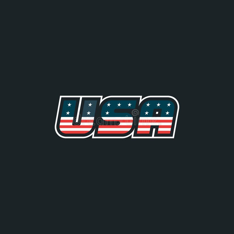 USA Logo with USA Flag Elements. USA Badge Stock Vector - Illustration ...