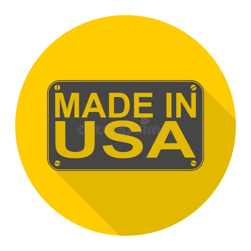 Made in USA Icon with Long Shadow Stock Vector - Illustration of icon ...