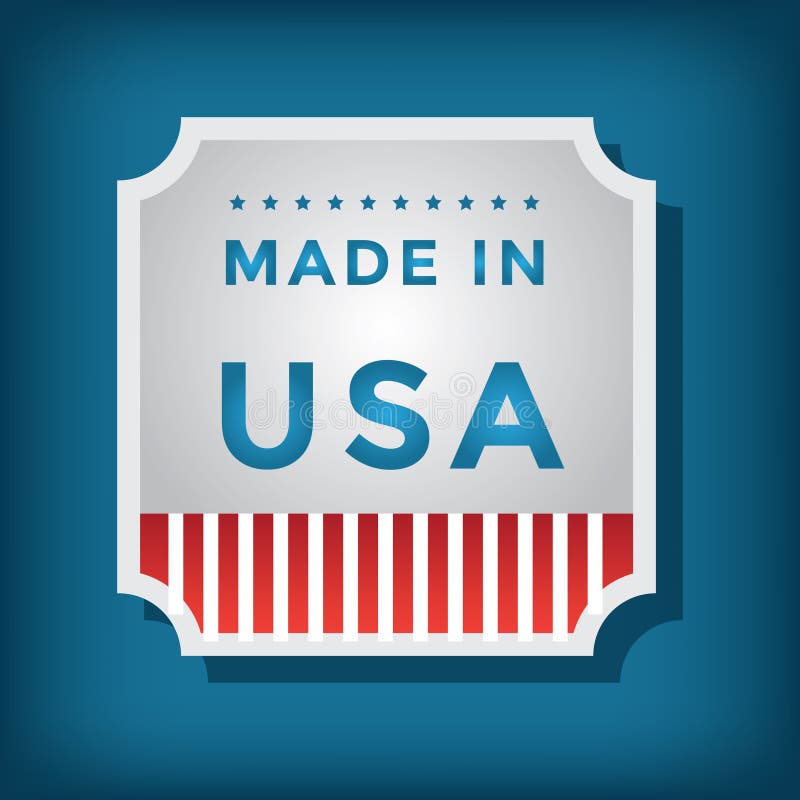 A Made in USA Label Illustration. Stock Illustration - Illustration of ...