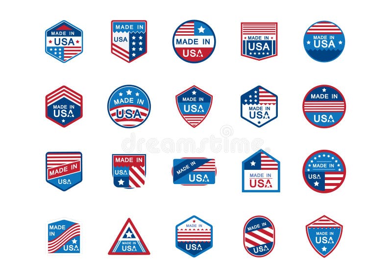 Made in Usa Labels Collection. Vector Illustration Decorative ...