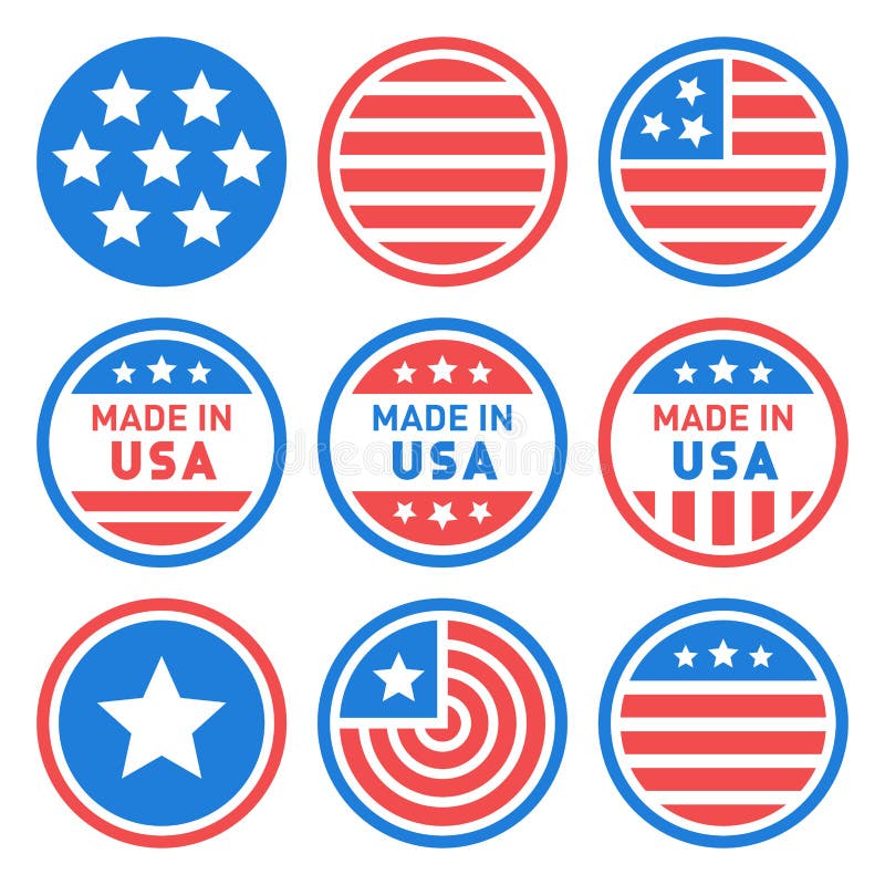 Made in USA Labels Set. Vector Stock Vector - Illustration of guarantee ...