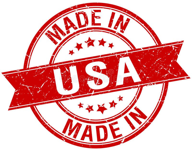 Made in Usa Red Round Stamp Stock Vector - Illustration of vintage ...