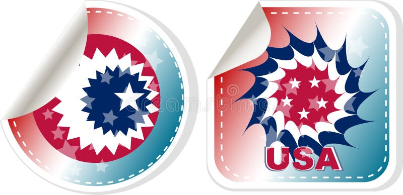 Made in USA Stickers Set Isolated Over White Stock Illustration ...