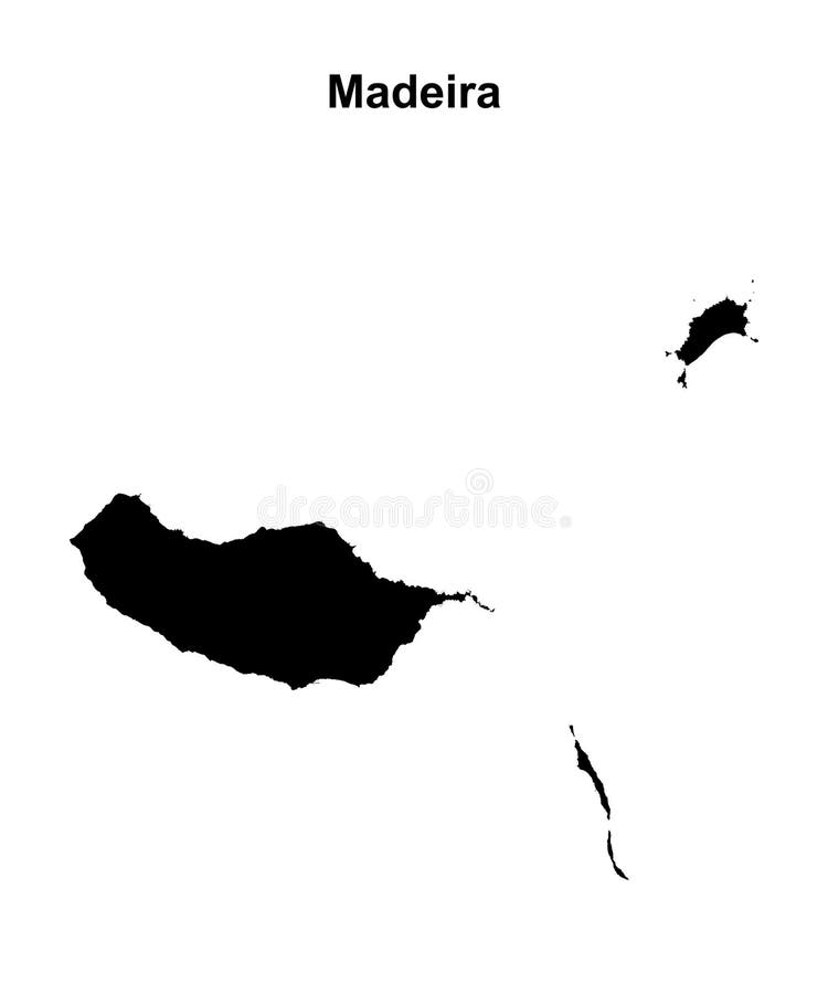 Madeira outline map stock vector. Illustration of region - 360648609