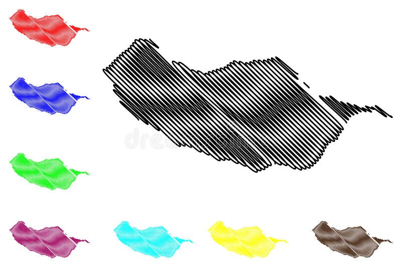 Madeira island map vector stock vector. Illustration of brown - 98873011