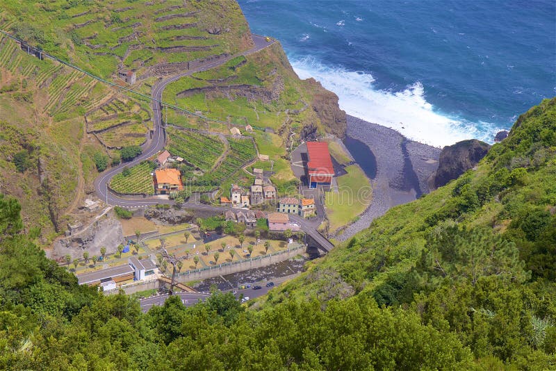 Madeira landscape stock image. Image of horizon, coast - 95474319