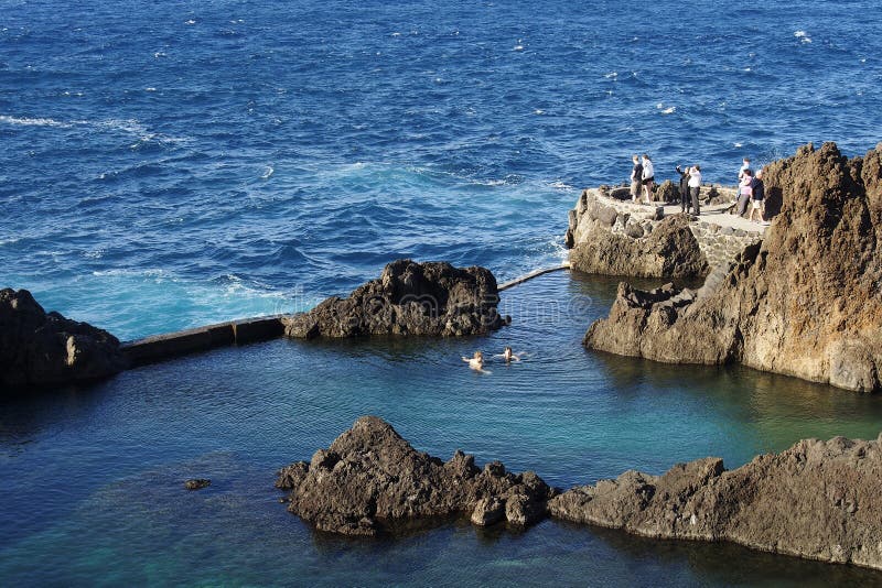 Madeira Natural Swimming Pool Stock Image - Image of porto, madeira ...