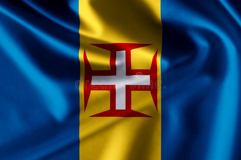 Madeira Realistic Flag Illustration. Stock Illustration - Illustration ...