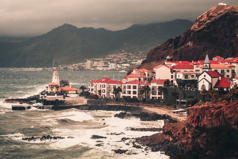 Madeira storm stock image. Image of battered, huge, wild - 112601129