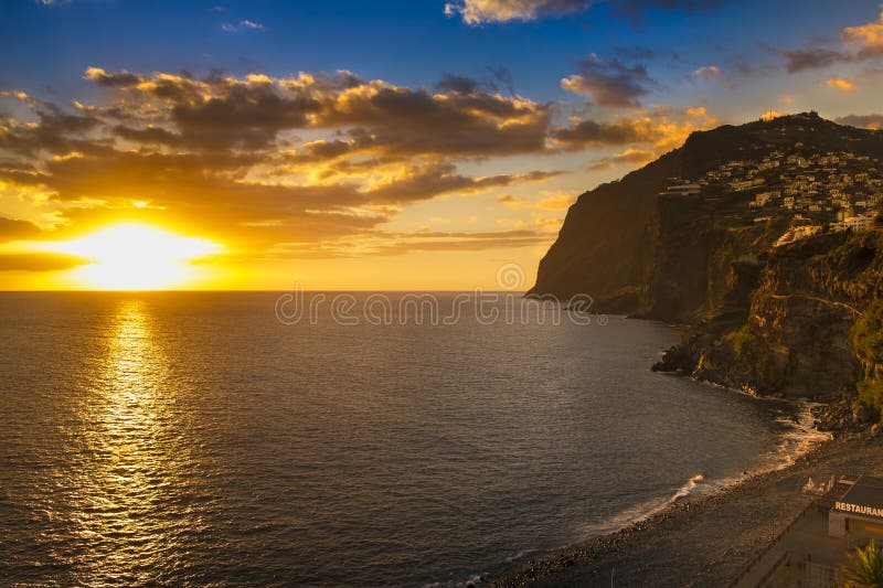 Madeira Sunset stock photo. Image of fishing, landscape - 41242720