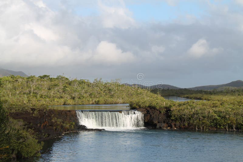 Madeleine S Waterfall New Caledonia Stock Image - Image of mother ...