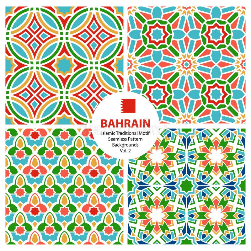 Bahrain Traditional Seamless Pattern Vector Islamic Backgrounds Stock ...