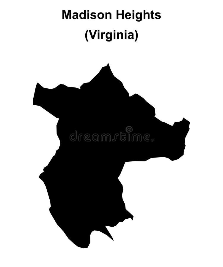 Madison Heights Outline Map Stock Vector - Illustration of boundary ...