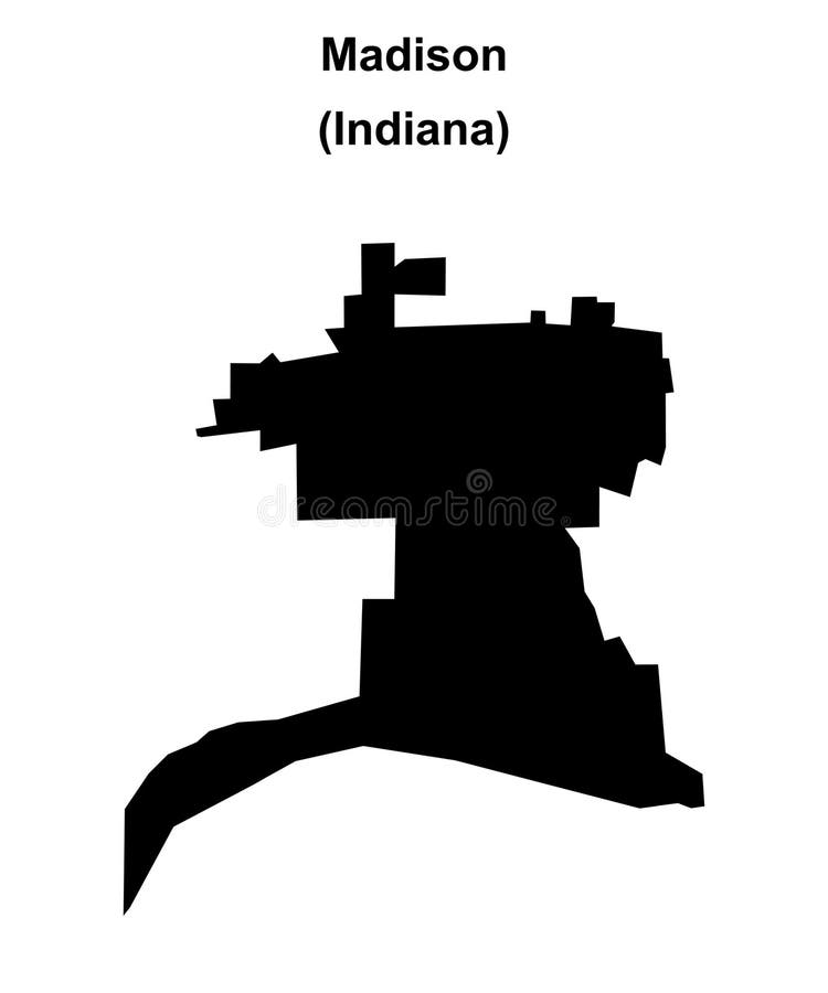 Madison outline map stock vector. Illustration of indiana - 357280753