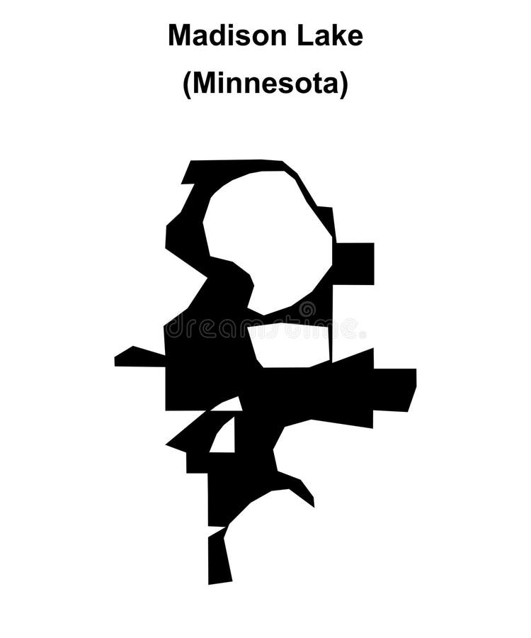 Madison Lake outline map stock vector. Illustration of city - 387422417