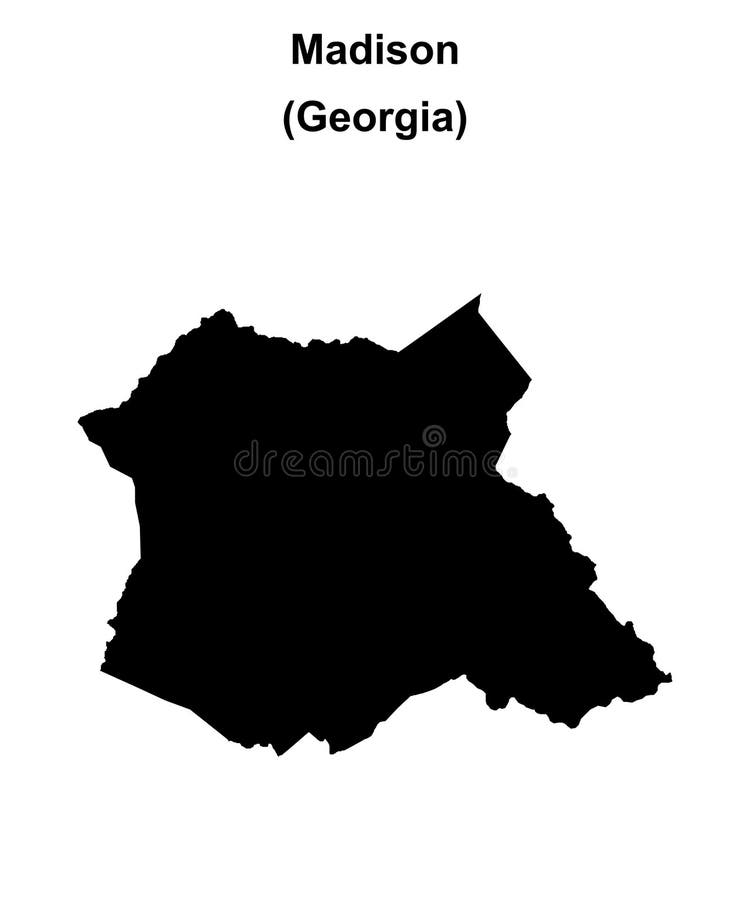 Madison outline map stock vector. Illustration of region - 357893152