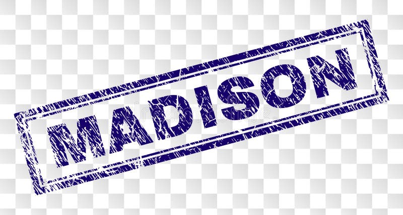 Scratched MADISON Rectangle Stamp Stock Vector - Illustration of dirty ...