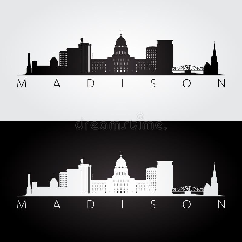 Madison USA Skyline and Landmarks Silhouette. Vector Illustration ...