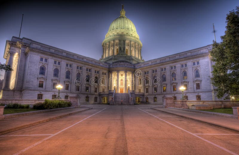 Capitol Dome, Madison, Wisconsin Stock Photo - Image of politics ...