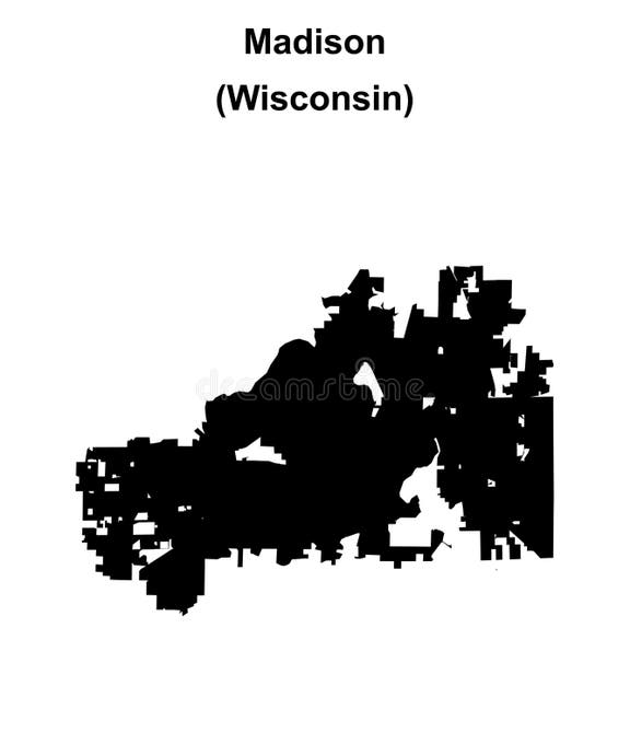 Madison outline map stock vector. Illustration of atlas - 357624699