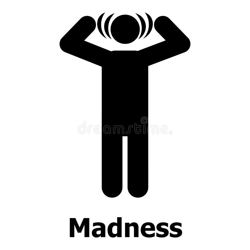 Madness icon, simple style stock vector. Illustration of negative ...