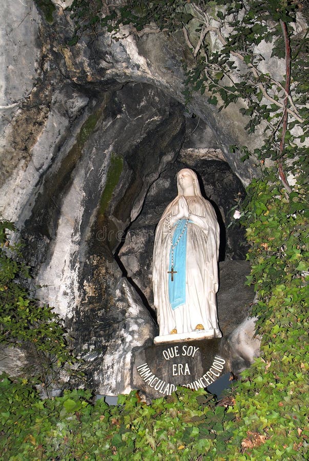 Madonna in Lourdes Cave stock photo. Image of statue - 22738542