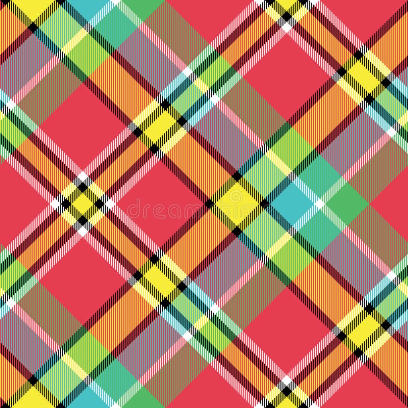 Madras Bright Color Check Plaid Seamless Fabric Texture Stock Vector ...