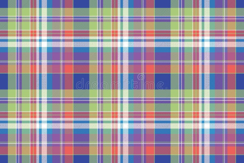 Madras Color Check Plaid Seamless Pattern Stock Vector - Illustration ...