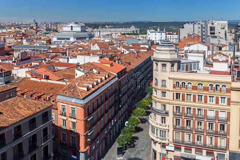 Madrid Aerial Cityscape, Spain Editorial Image - Image of historic ...