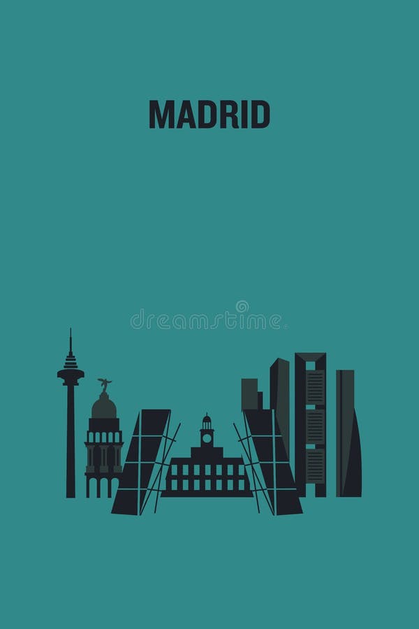 Madrid stock vector. Illustration of landmark, panorama - 96455311
