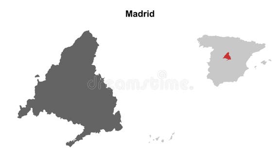 Madrid outline map stock vector. Illustration of autonomy - 378861983
