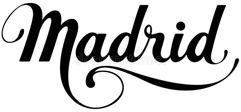 Madrid - Custom Calligraphy Text Stock Vector - Illustration of shape ...