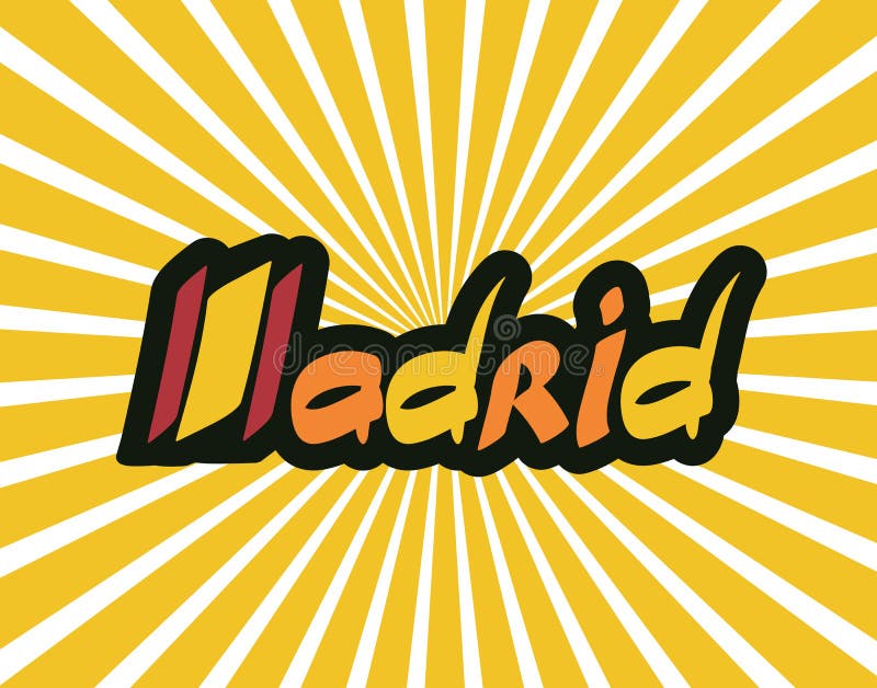 Madrid Lettering. Hand Written Madrid. The Flag Of Spain In Hear Stock ...