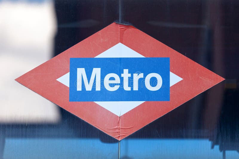 Madrid Metro Sign Outside a Station Editorial Photo - Image of ...
