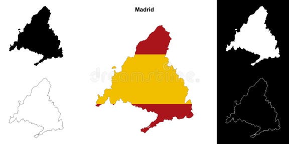 Madrid outline map stock vector. Illustration of shape - 323590903