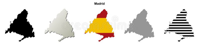 Madrid outline map stock vector. Illustration of spanish - 385545571