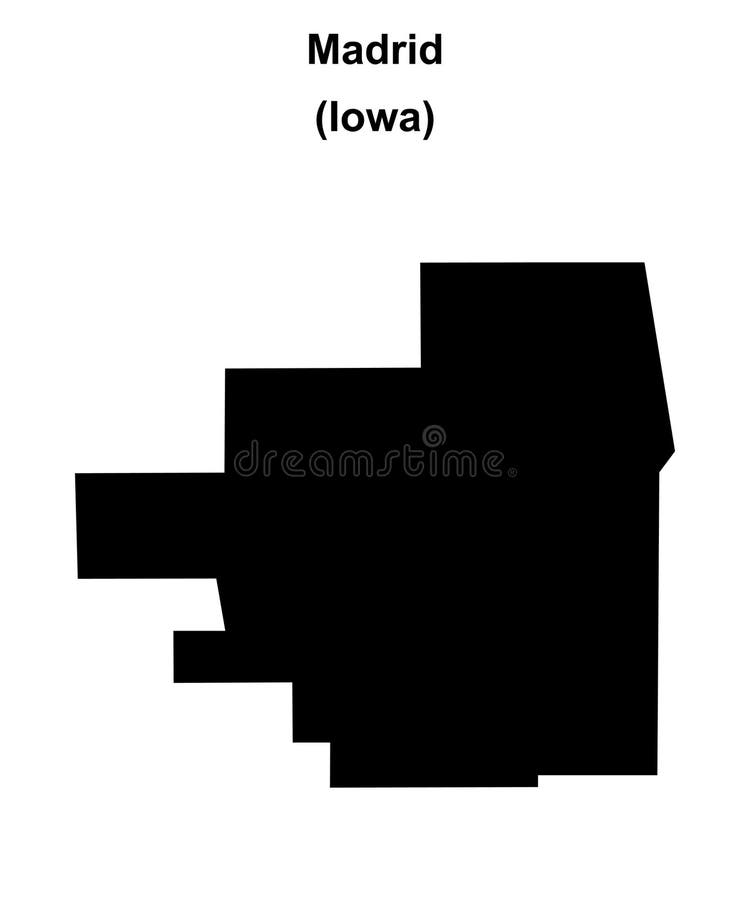 Madrid outline map stock vector. Illustration of province - 387205428